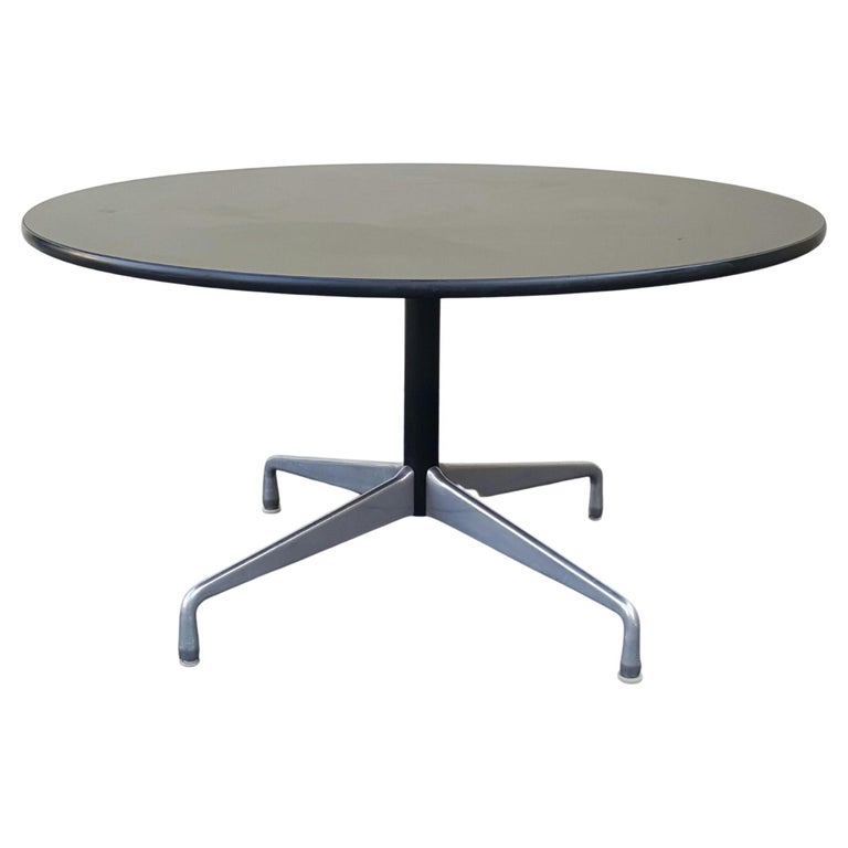1960s Charles Eames Herman Miller Round Black Conference or Dining ...