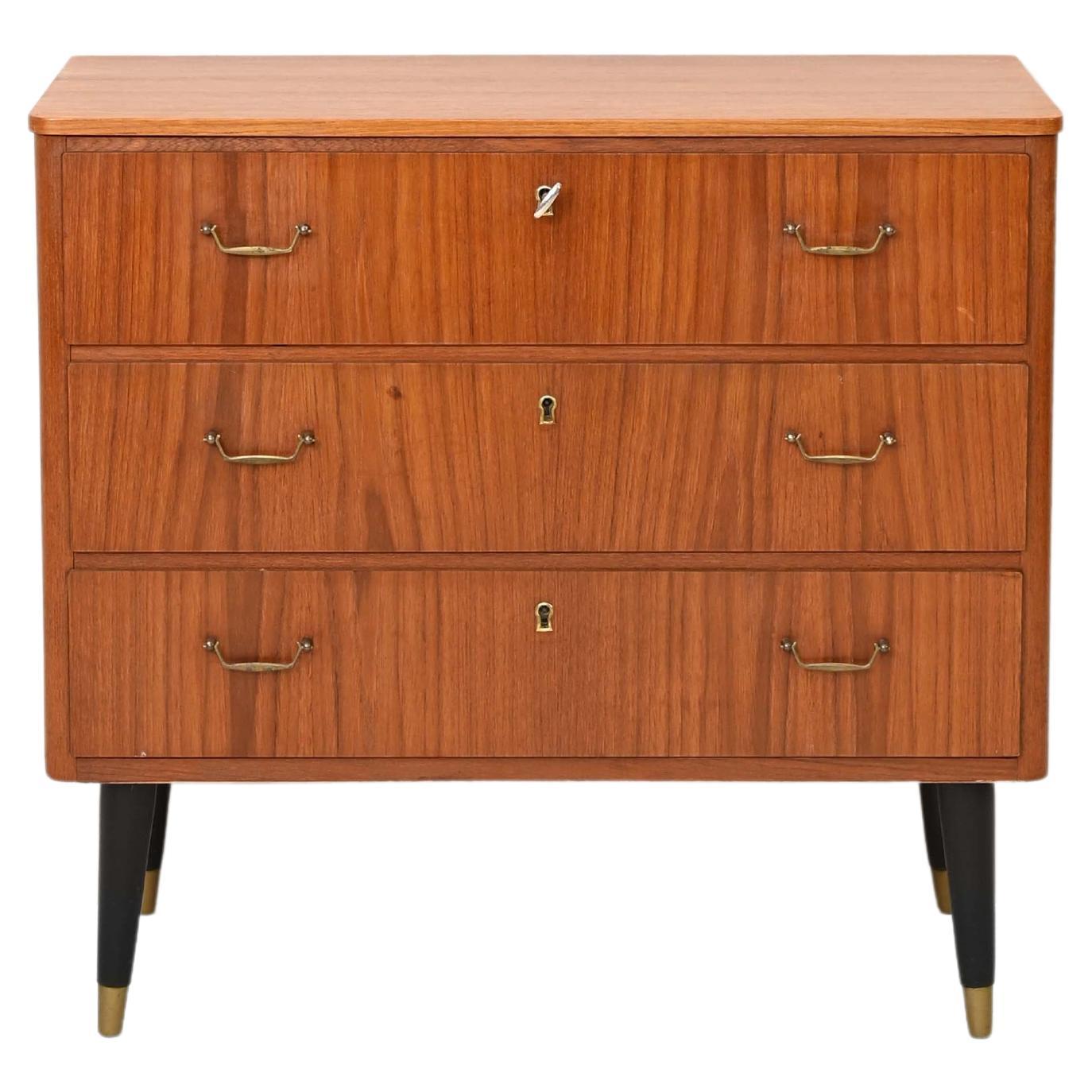 1960s Design 2 Chest of Drawers with Beautiful Handles For Sale at 1stDibs