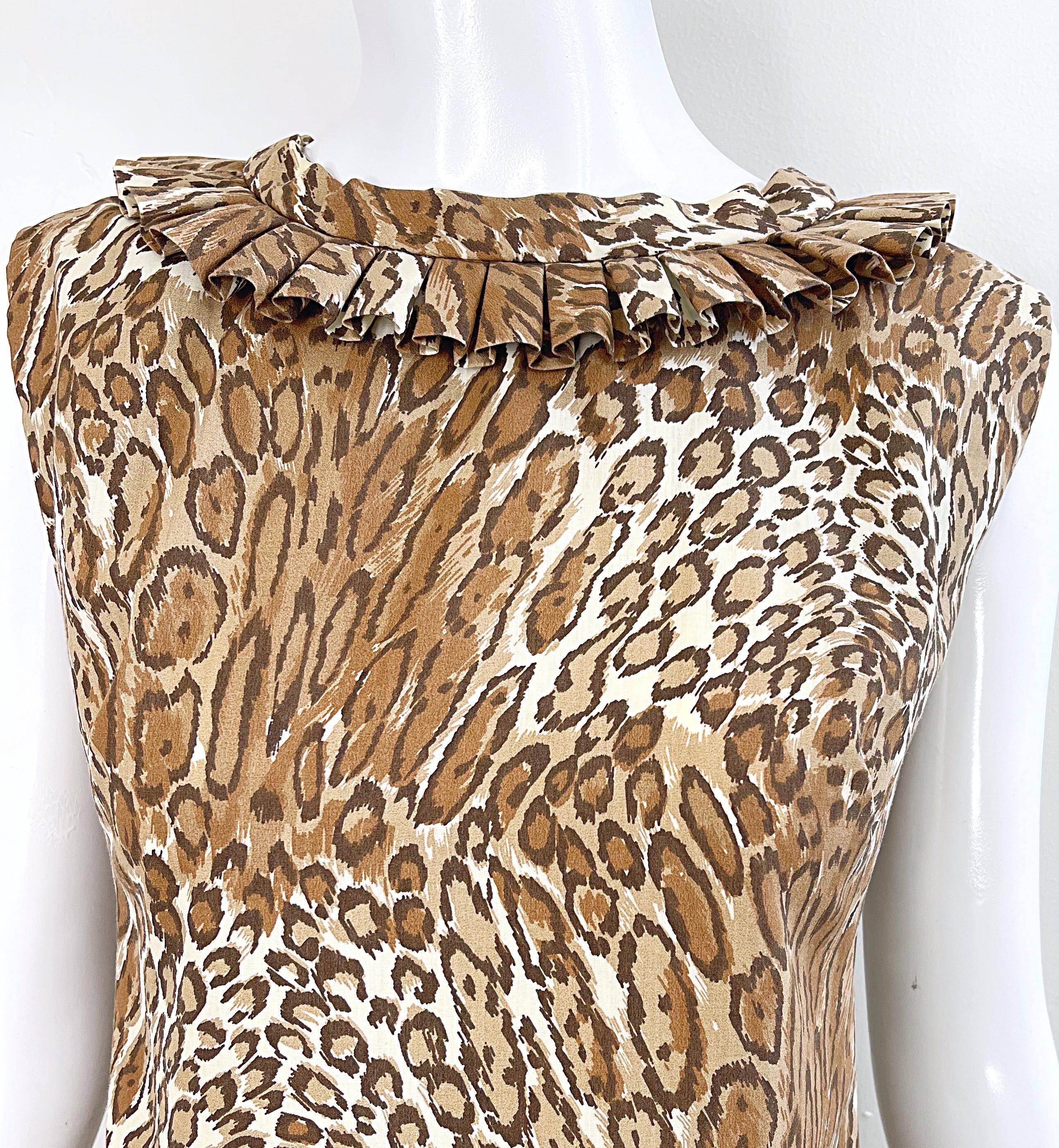 1960s Chic Leopard Cheetah Animal Abstract Print Cotton Vintage 60s ...
