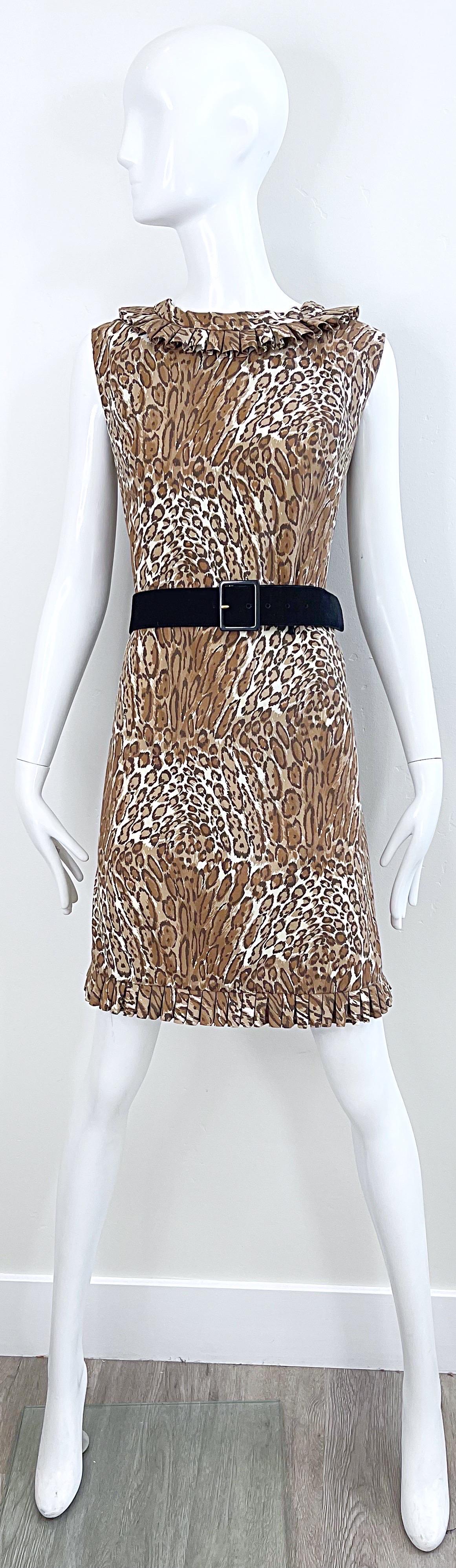 1960s Chic Leopard Cheetah Animal Abstract Print Cotton Vintage 60s ...