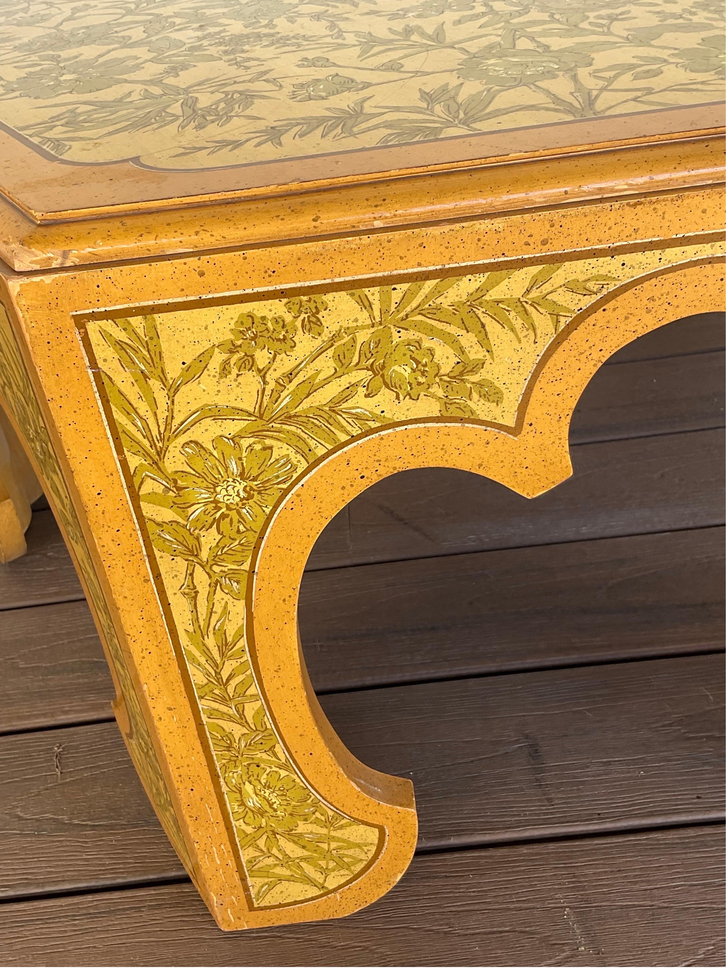 1960s Chinoiserie Midcentury Hand Painted Cocktail Table For Sale at ...
