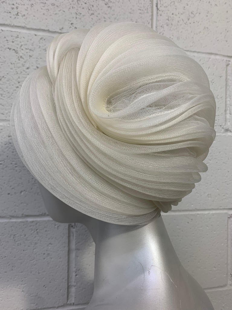 1960s Christian Dior Dramatic Snow White Coiled Tulle Turban For Sale ...