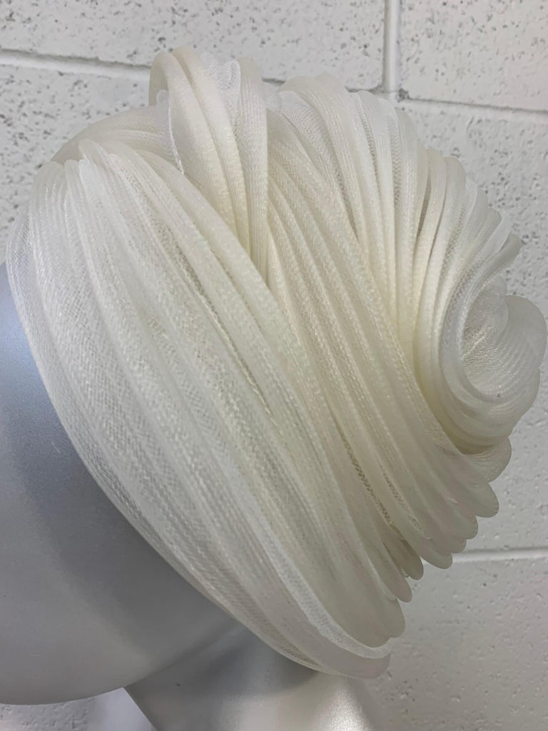 1960s Christian Dior Dramatic Snow White Coiled Tulle Turban For Sale ...