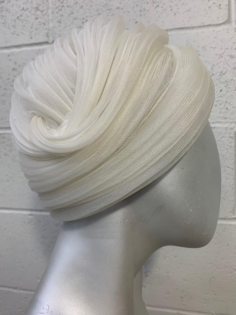 1960s Christian Dior Dramatic Snow White Coiled Tulle Turban For Sale ...