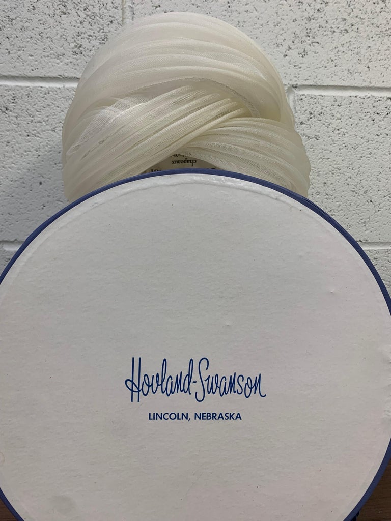 1960s Christian Dior Dramatic Snow White Coiled Tulle Turban For Sale ...