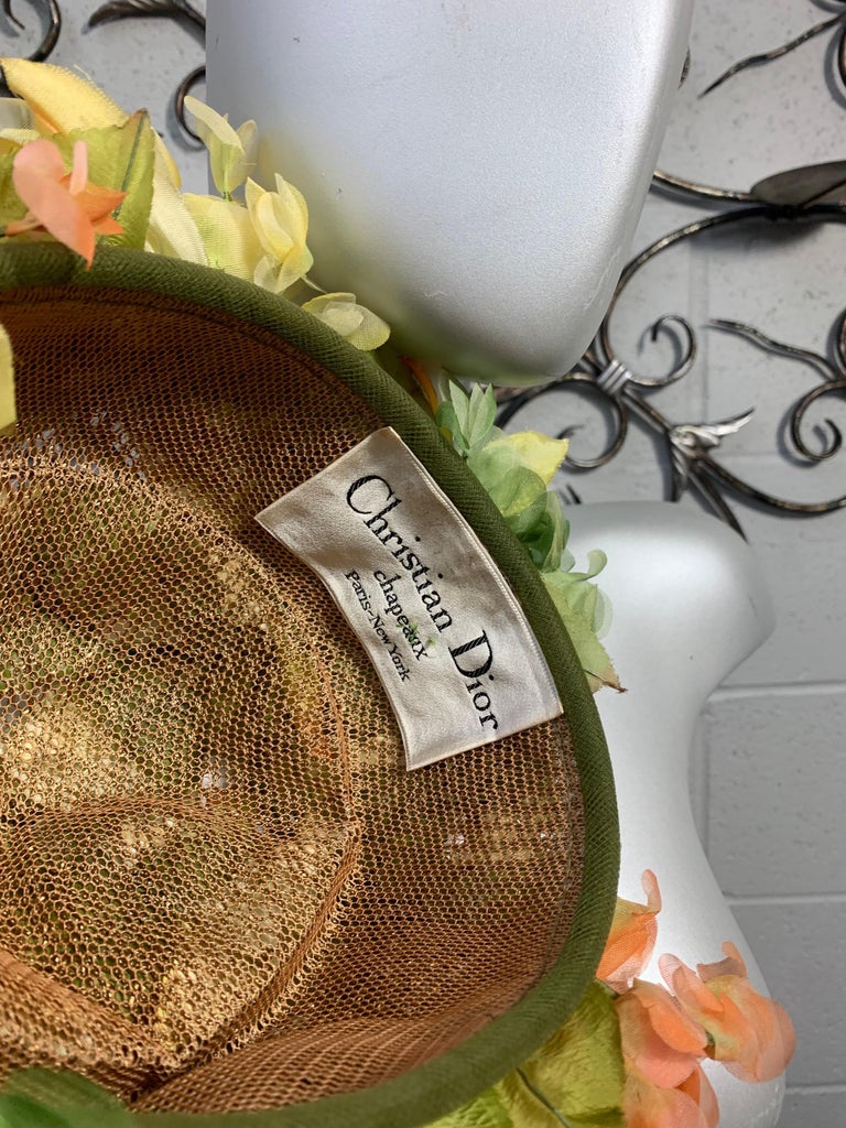 1960s Christian Dior Silk Floral Bouquet Hat in Soft Autumnal Colors ...