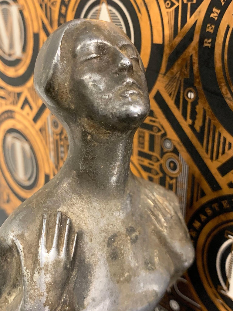 1925 Chrome Female Bookends, "The Soul of The Book" by Arturo Levi For ...