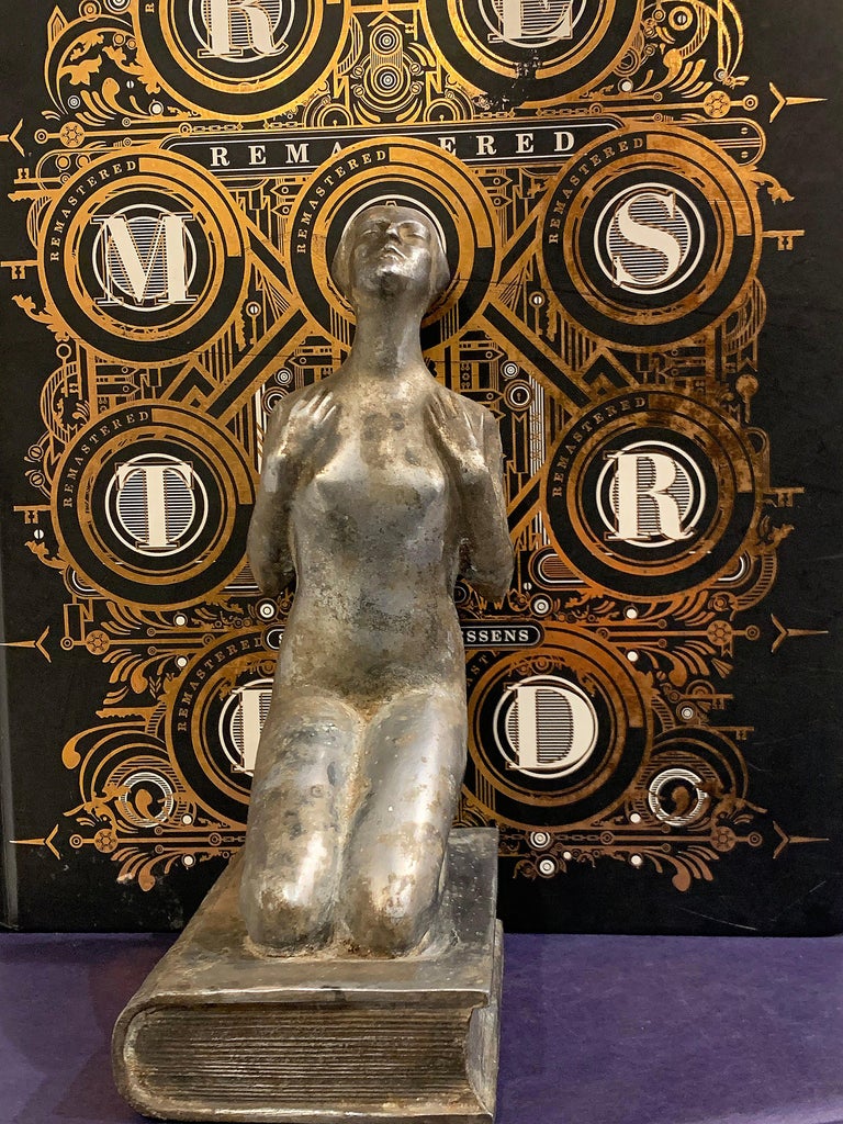 1925 Chrome Female Bookends, "The Soul of The Book" by Arturo Levi For ...