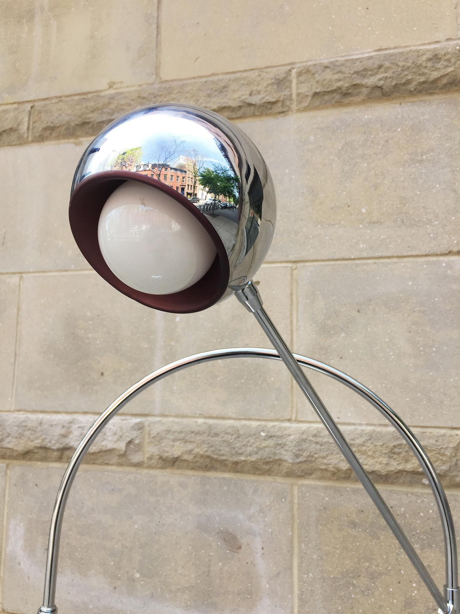 1960s Chromed Steel Orbiter Floor Lamp by Robert Sonneman at 1stDibs