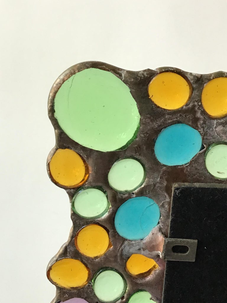 1960s Copper Picture Frame with Inset Glass Jewels For Sale at 1stDibs ...