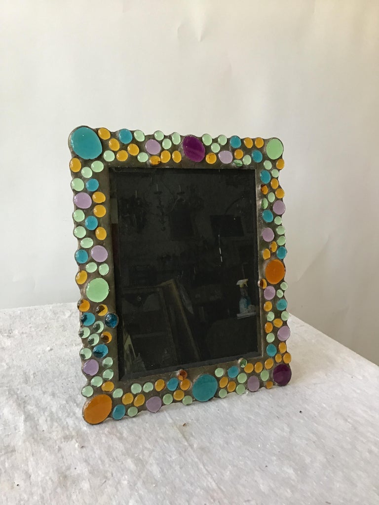 1960s Copper Picture Frame with Inset Glass Jewels For Sale at 1stDibs ...