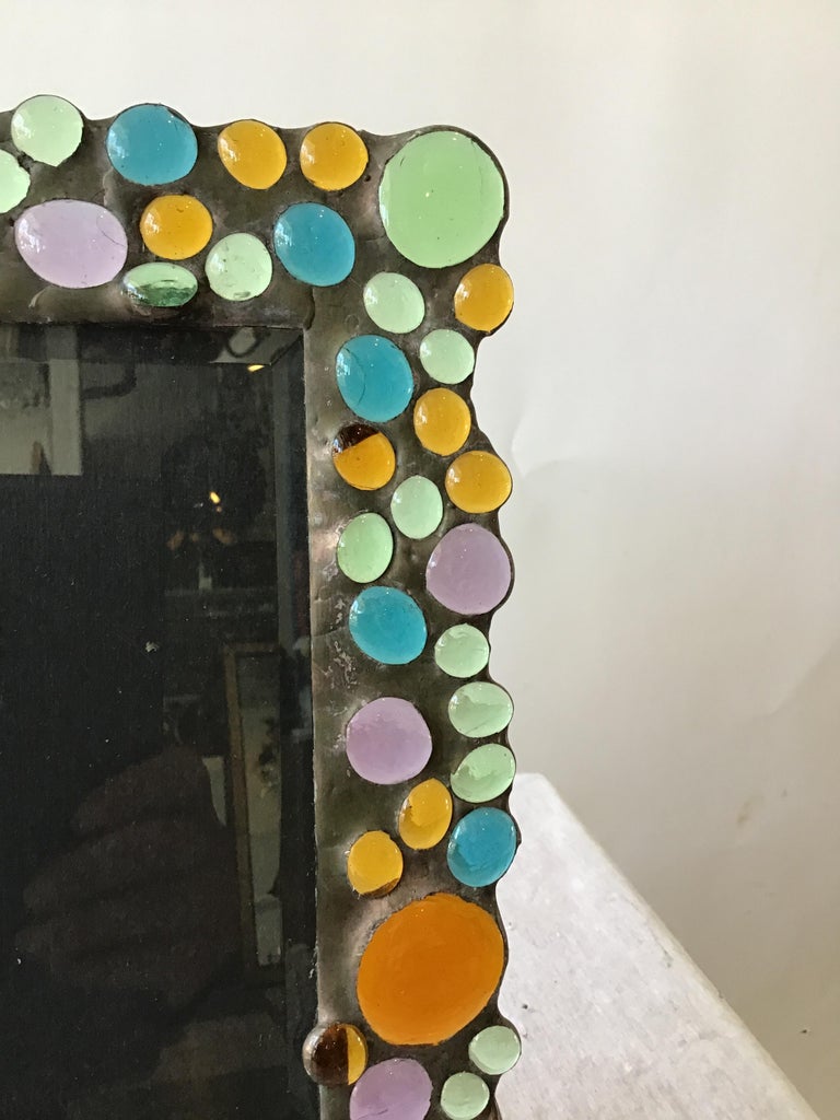 1960s Copper Picture Frame with Inset Glass Jewels For Sale at 1stDibs ...