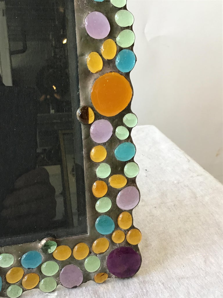 1960s Copper Picture Frame with Inset Glass Jewels For Sale at 1stDibs ...