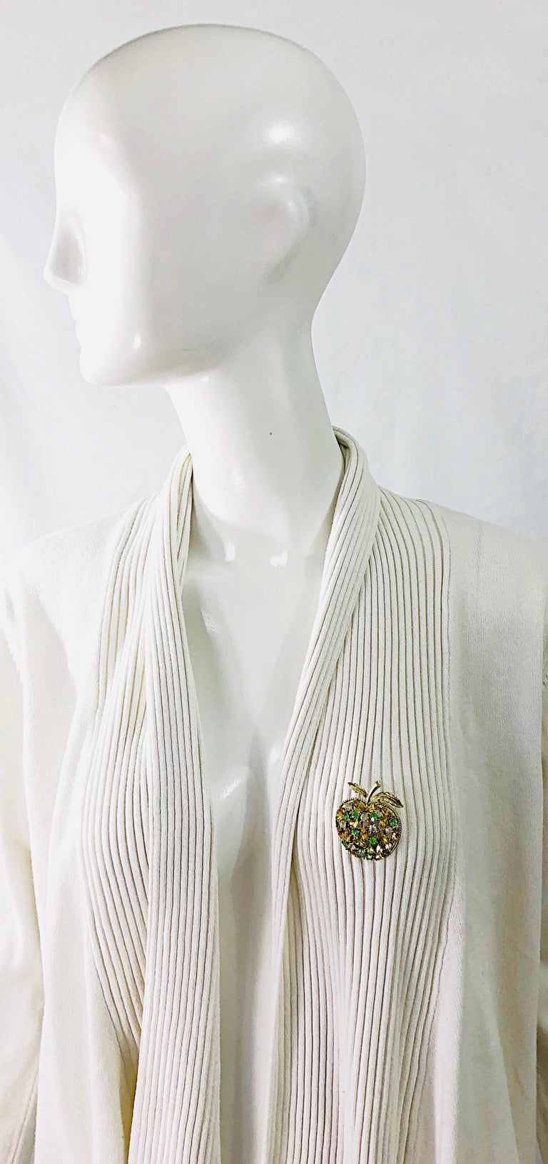 1960s Coro Apple Orange Green Clear Rhinestone Novelty Vintage 60s ...