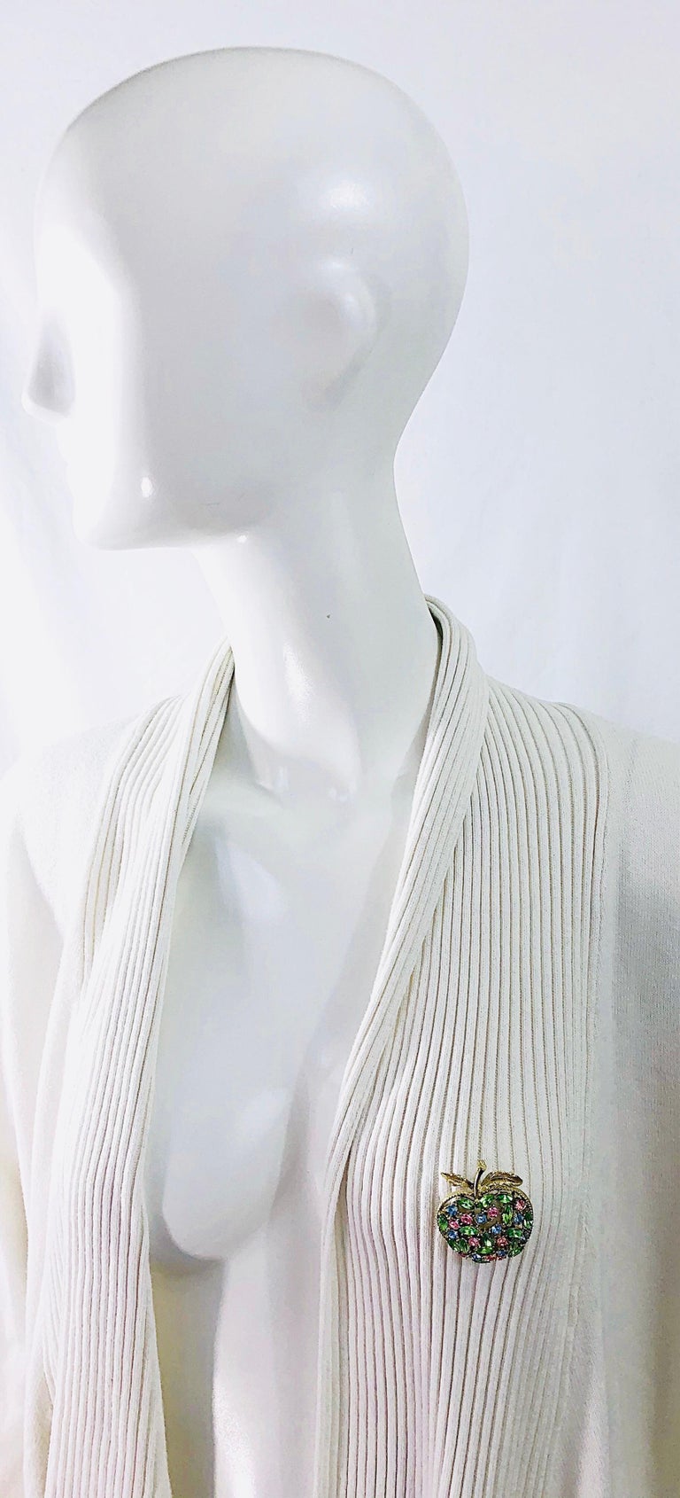 1960s Coro Apple Pink Green Blue Gold Novelty Rhinestone Vintage 60s ...