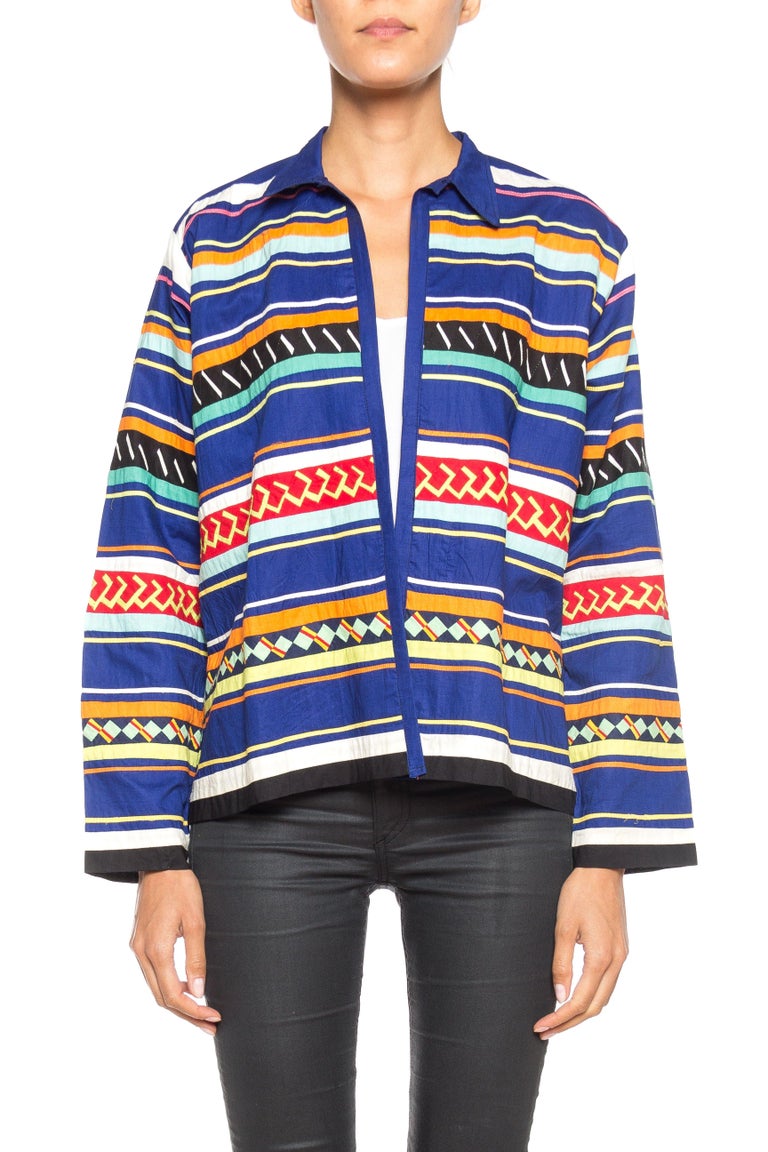 1960S Blue Cotton Seminole Indian Native American Bright Patchwork ...