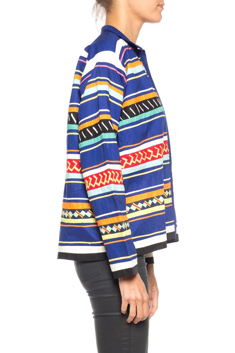 1960S Blue Cotton Seminole Indian Native American Bright Patchwork ...
