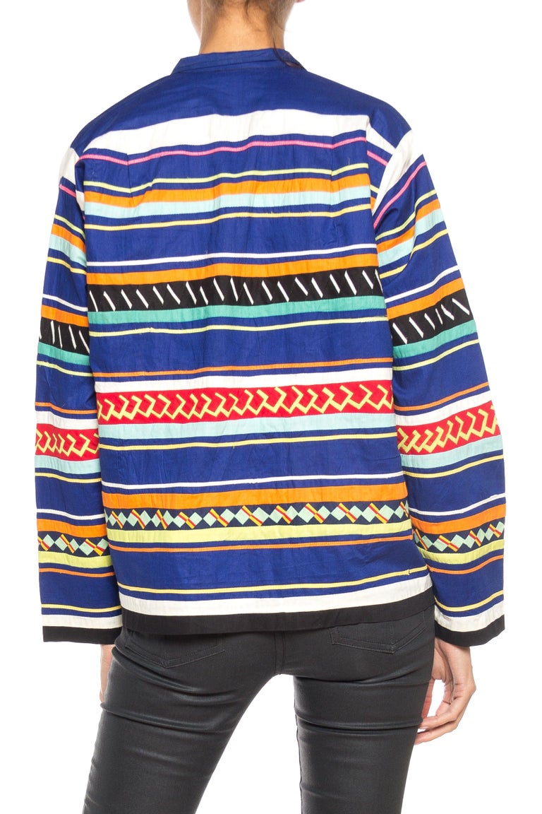 1960S Blue Cotton Seminole Indian Native American Bright Patchwork ...