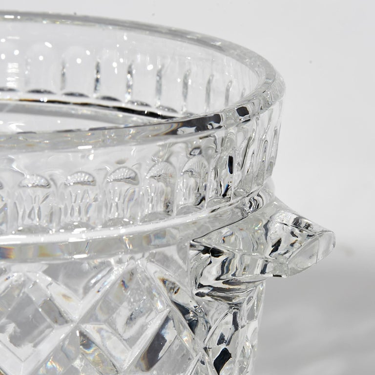 1960s Crystal Waffle Design Glass Ice Bucket at 1stDibs
