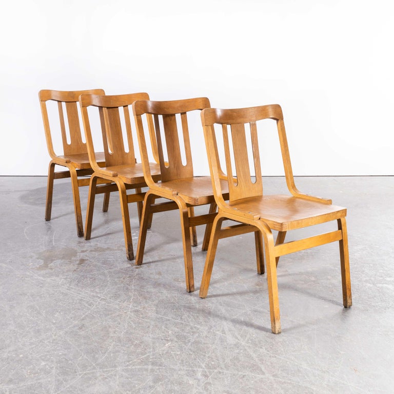 1960's Czech Bentwood Chapel Chairs - Set Of Four For Sale at 1stDibs