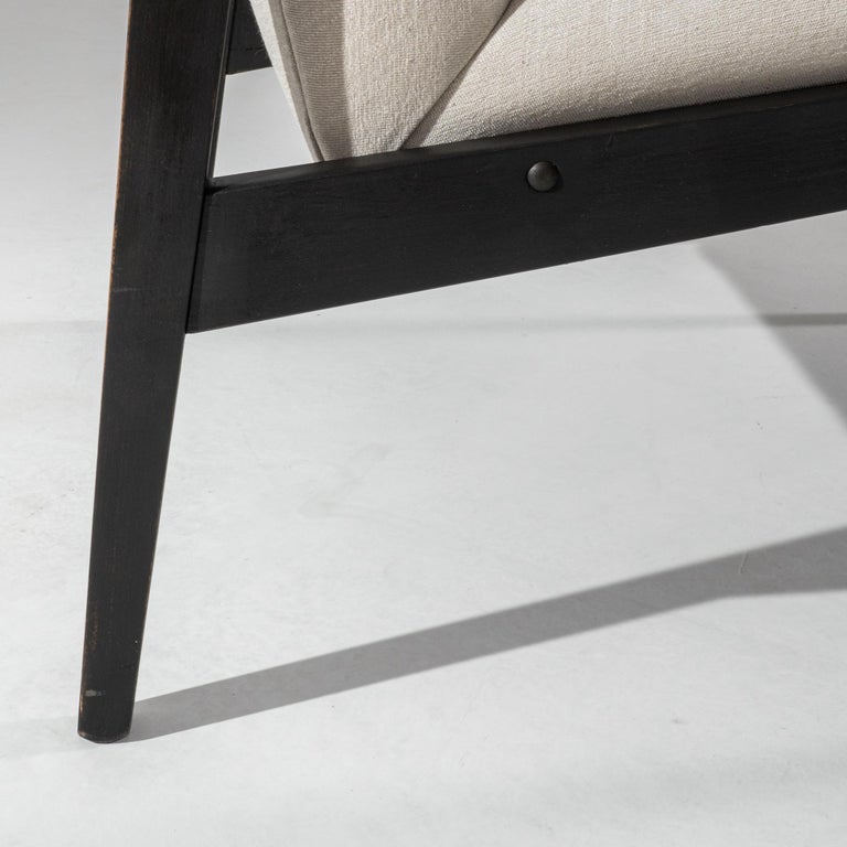 1960s Czech Geometric Wooden Armchair For Sale at 1stDibs