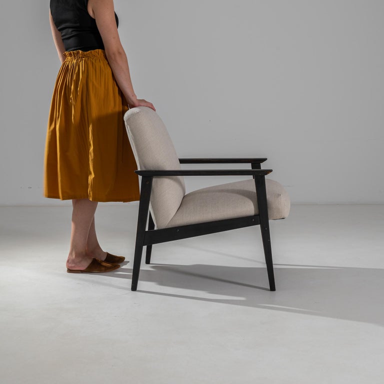 1960s Czech Geometric Wooden Armchair For Sale at 1stDibs