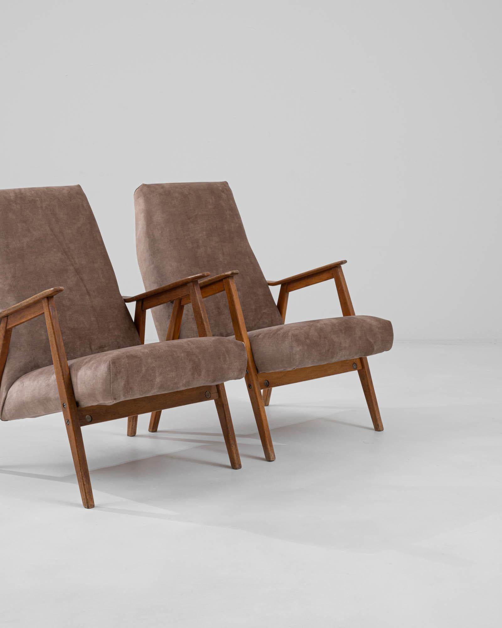 1960s Czech Upholstered Armchairs, a Pair For Sale at 1stDibs