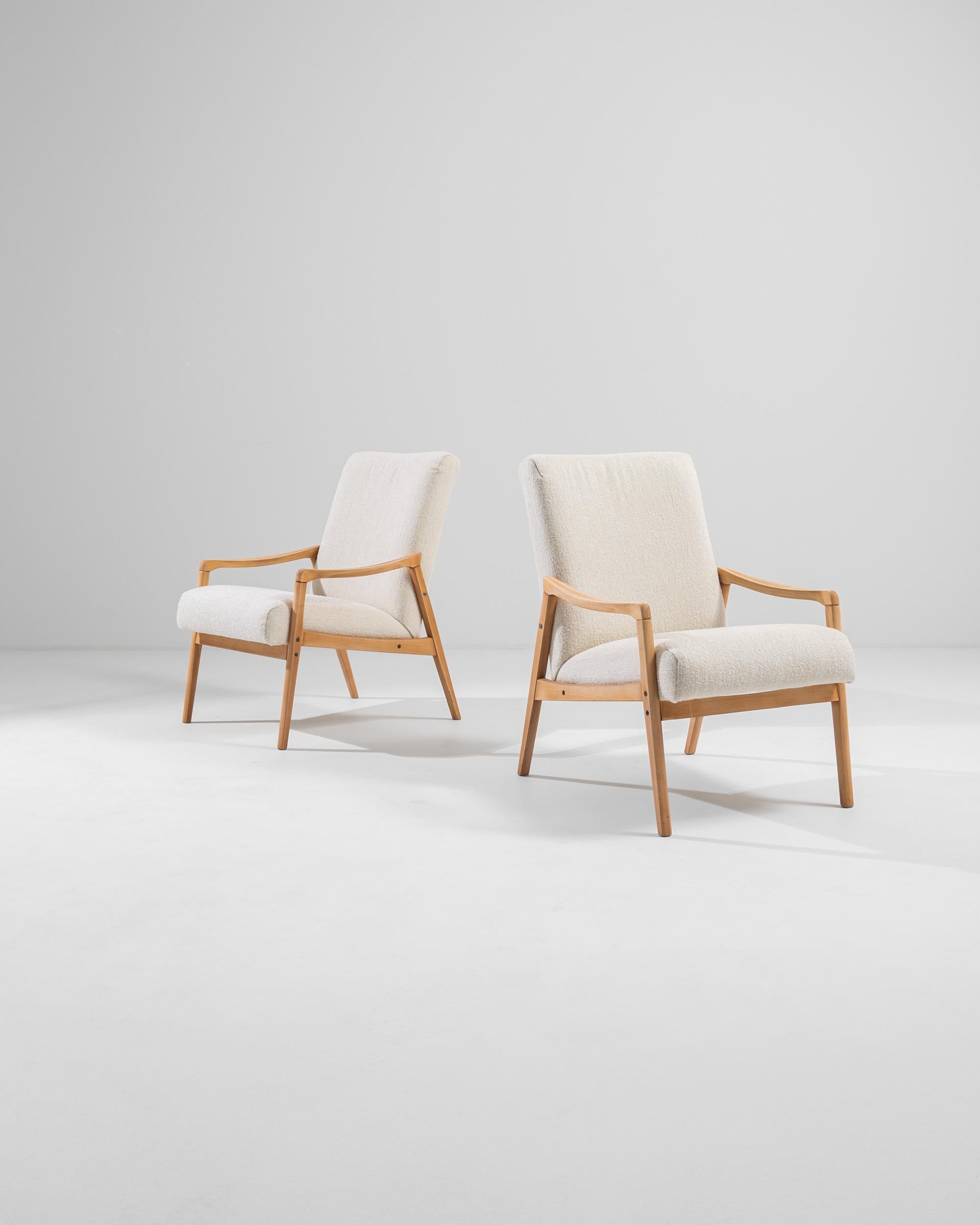 1960s Czech Upholstered Armchairs, a Pair at 1stDibs