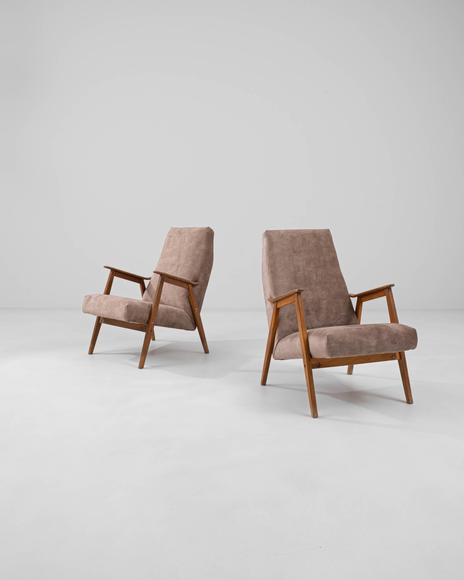 1960s Czech Upholstered Armchairs, a Pair For Sale at 1stDibs