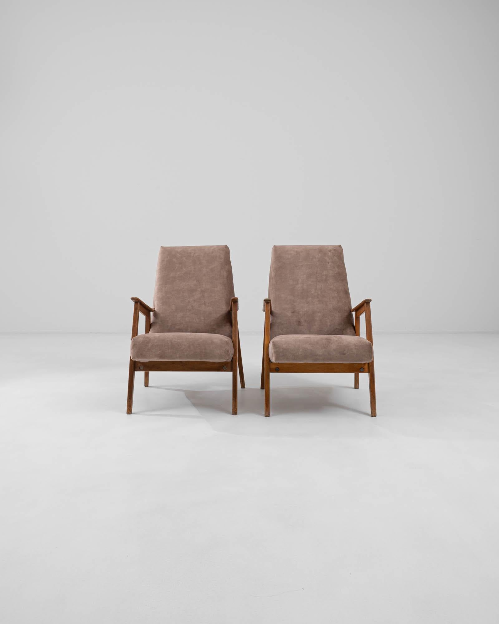 1960s Czech Upholstered Armchairs, a Pair For Sale at 1stDibs
