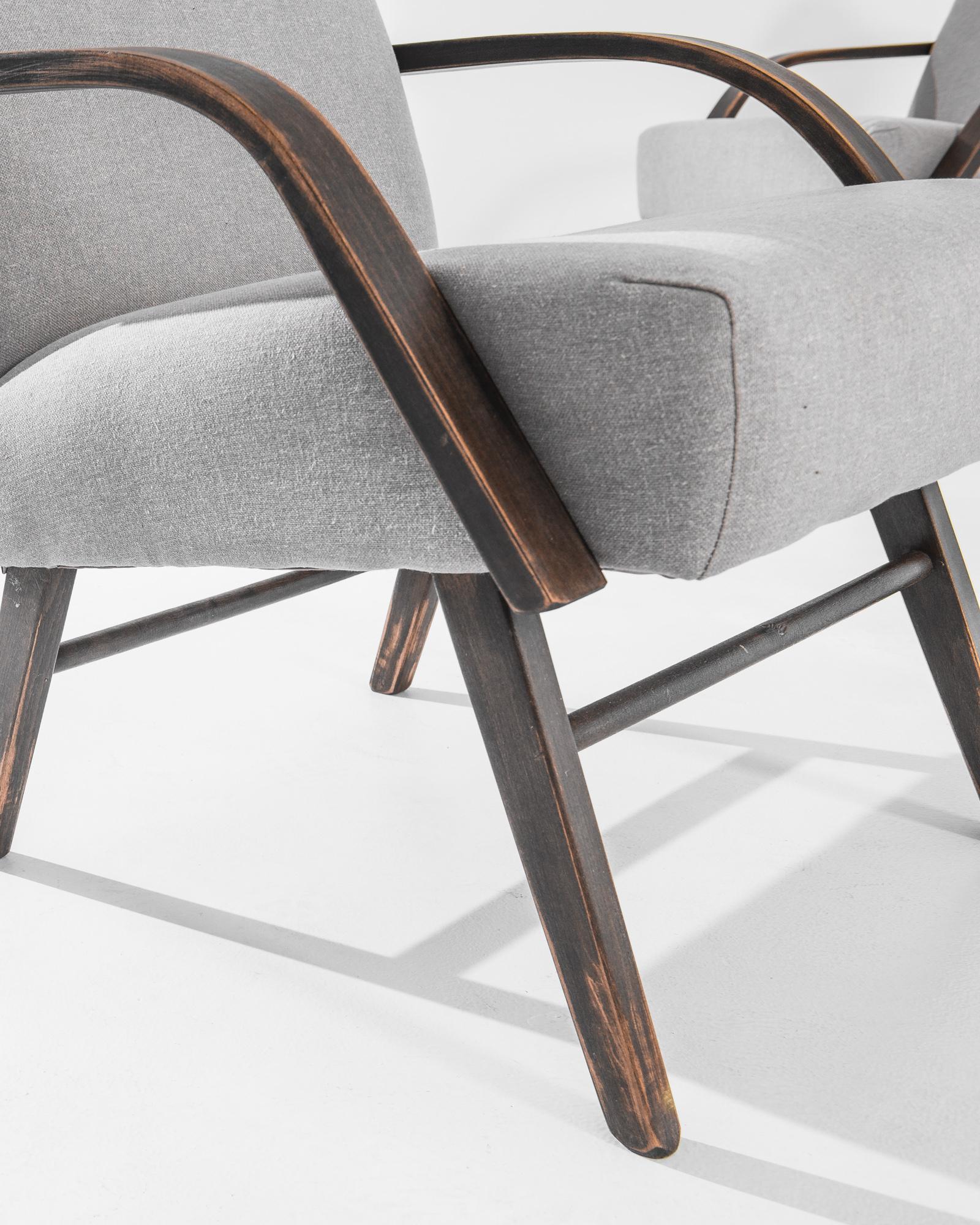 1960s Czech Upholstered Armchairs, a Pair For Sale at 1stDibs