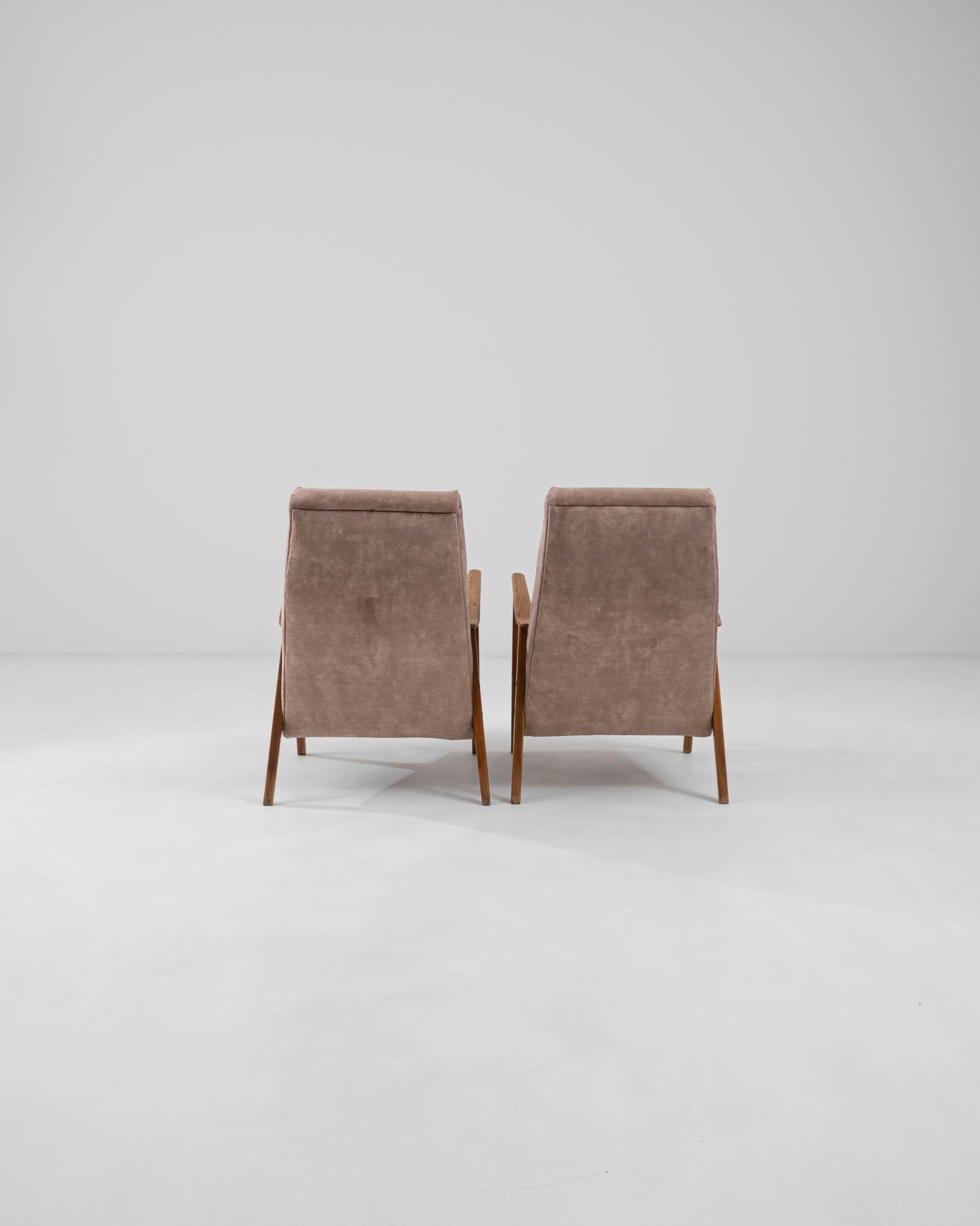 1960s Czech Upholstered Armchairs, a Pair For Sale at 1stDibs