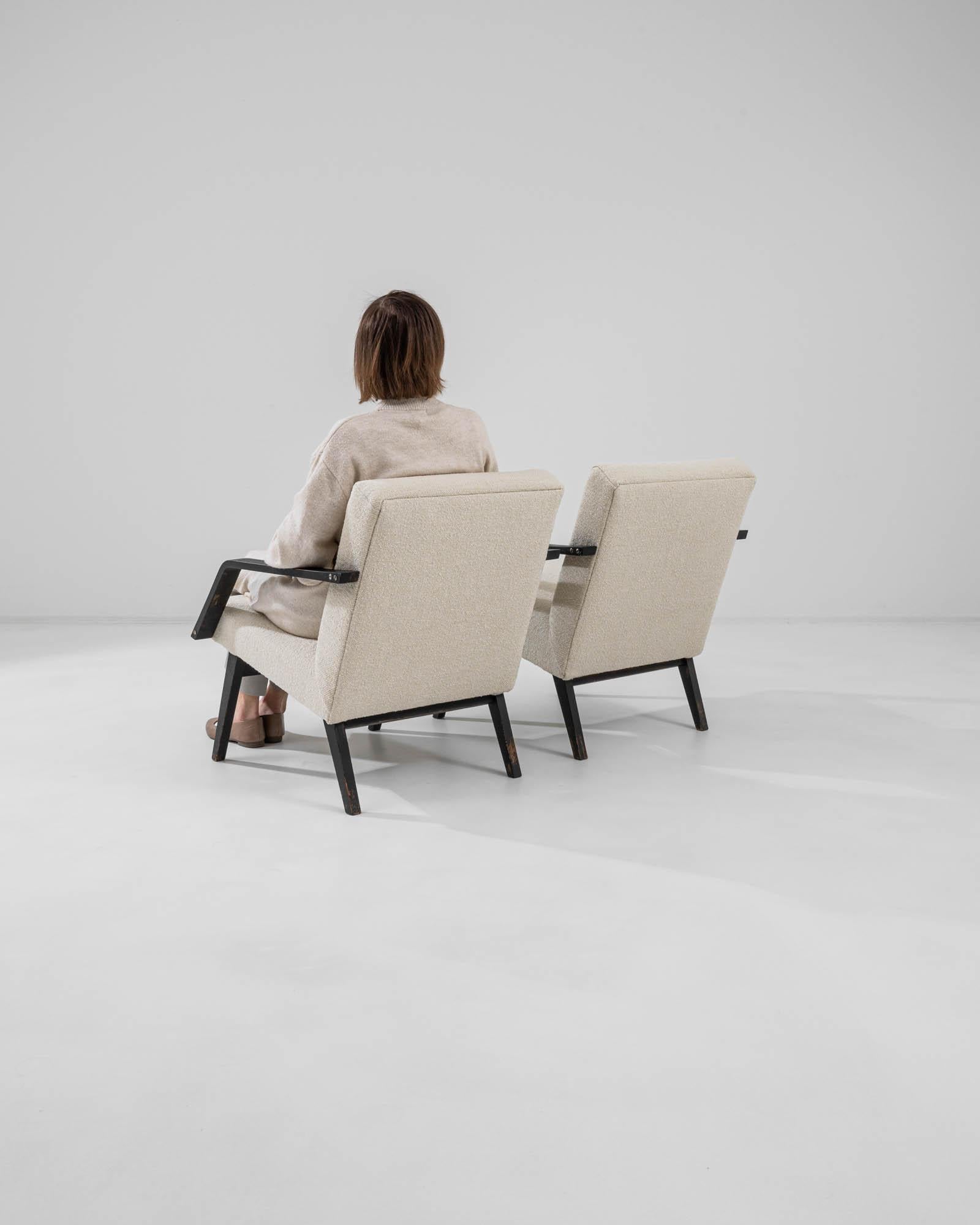 1960s Czech Upholstered Armchairs, a Pair For Sale at 1stDibs
