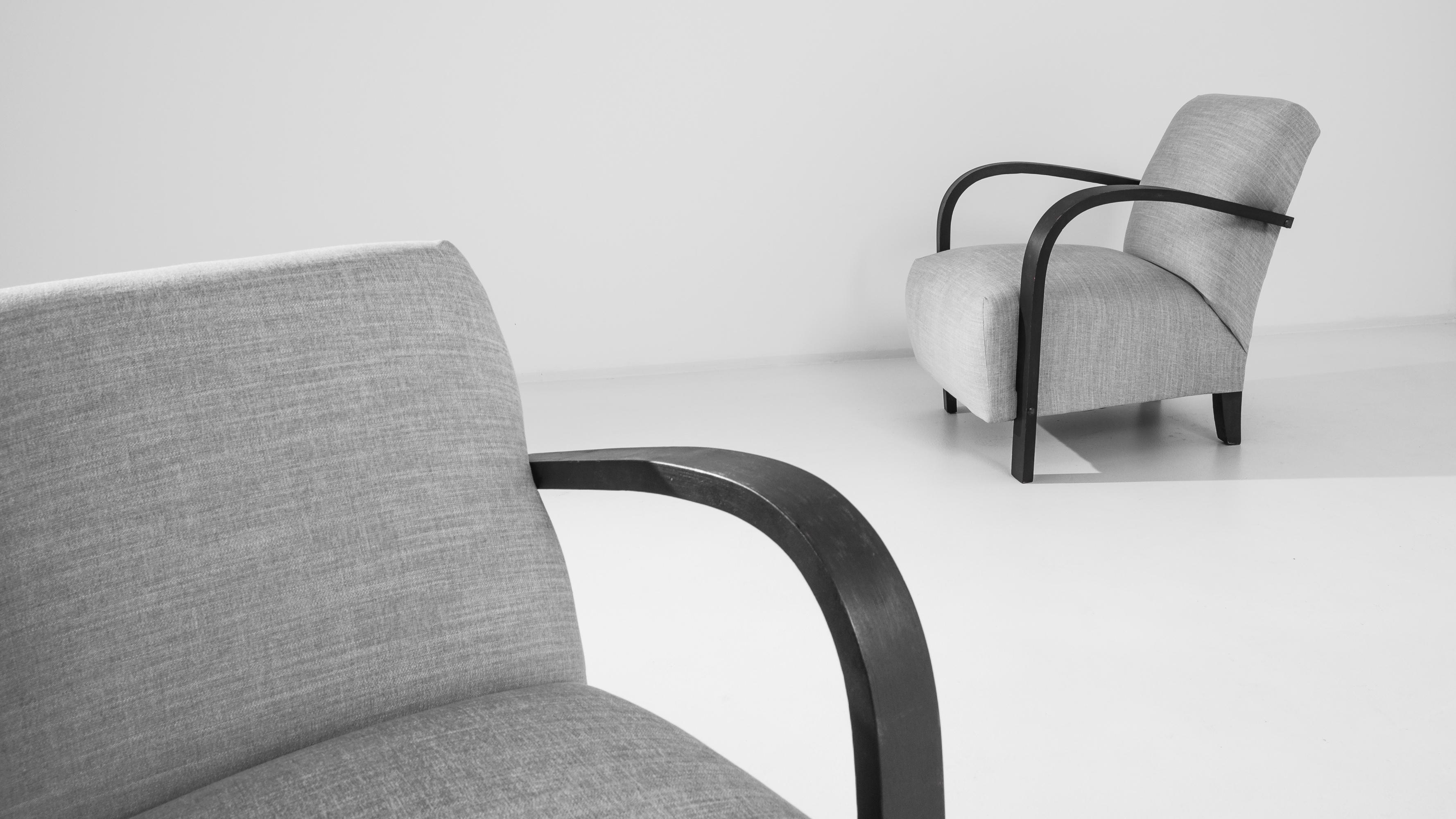 1960s Czech Wooden Armchairs, a Pair For Sale at 1stDibs