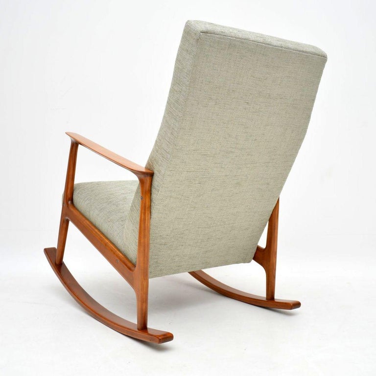 1960s Danish Cherrywood Vintage Rocking chair at 1stDibs