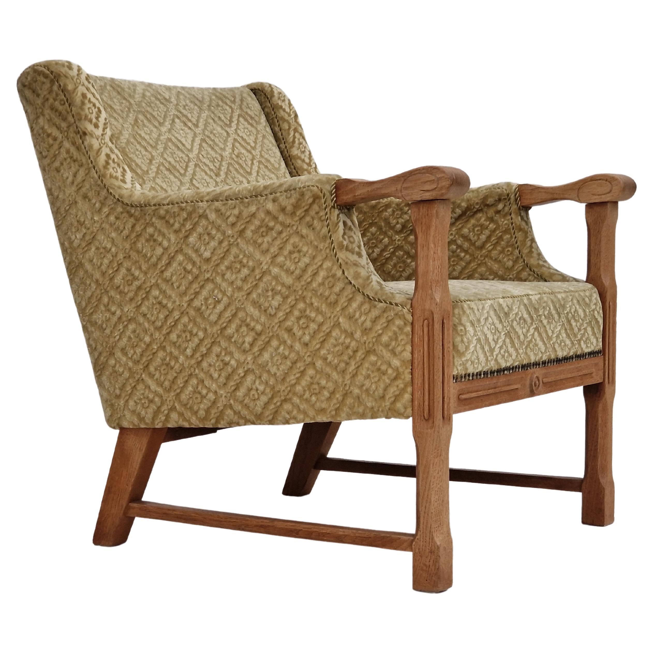 1960s, Danish design, armchair in quality furniture wool fabric. For ...