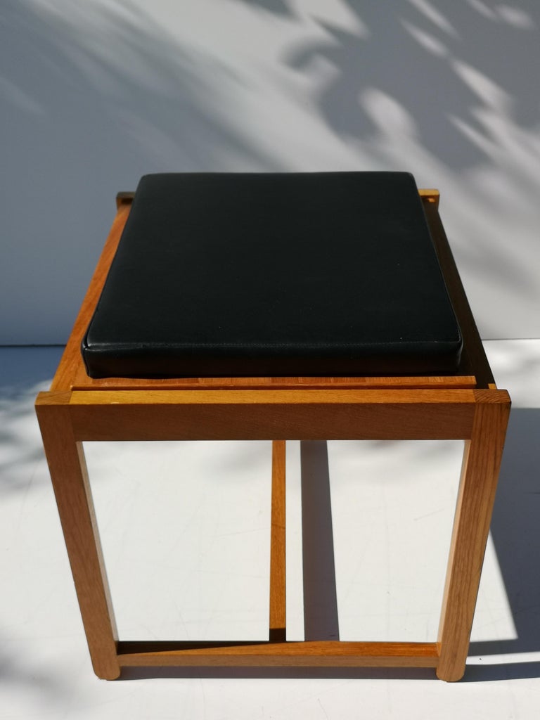 1960s Danish Modern Convertible Teak Side / End Table / Ottoman / Stool ...