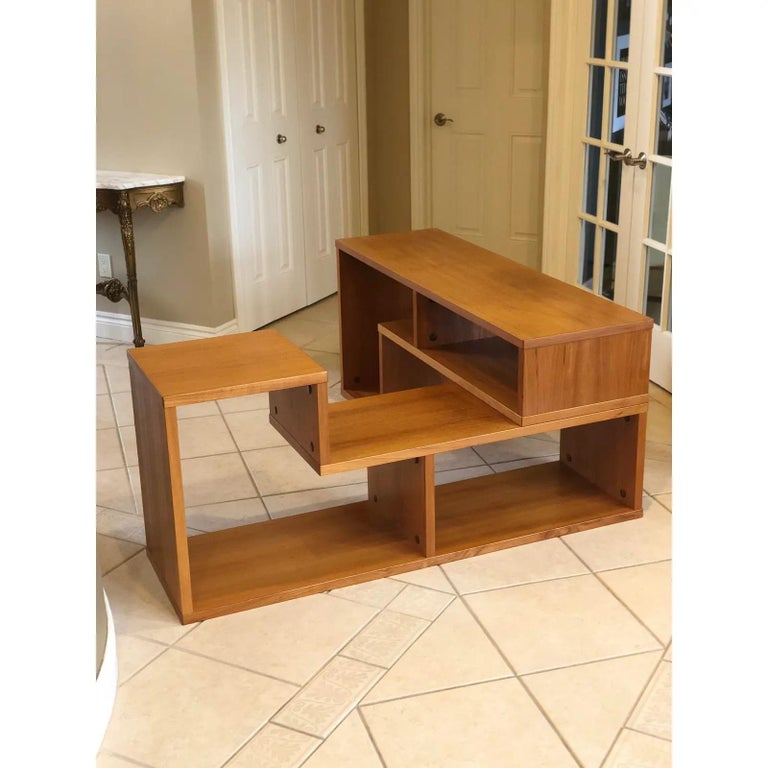 1960s Danish Modern Expandable Teak Bookcase, 2 Pieces For Sale at 1stDibs