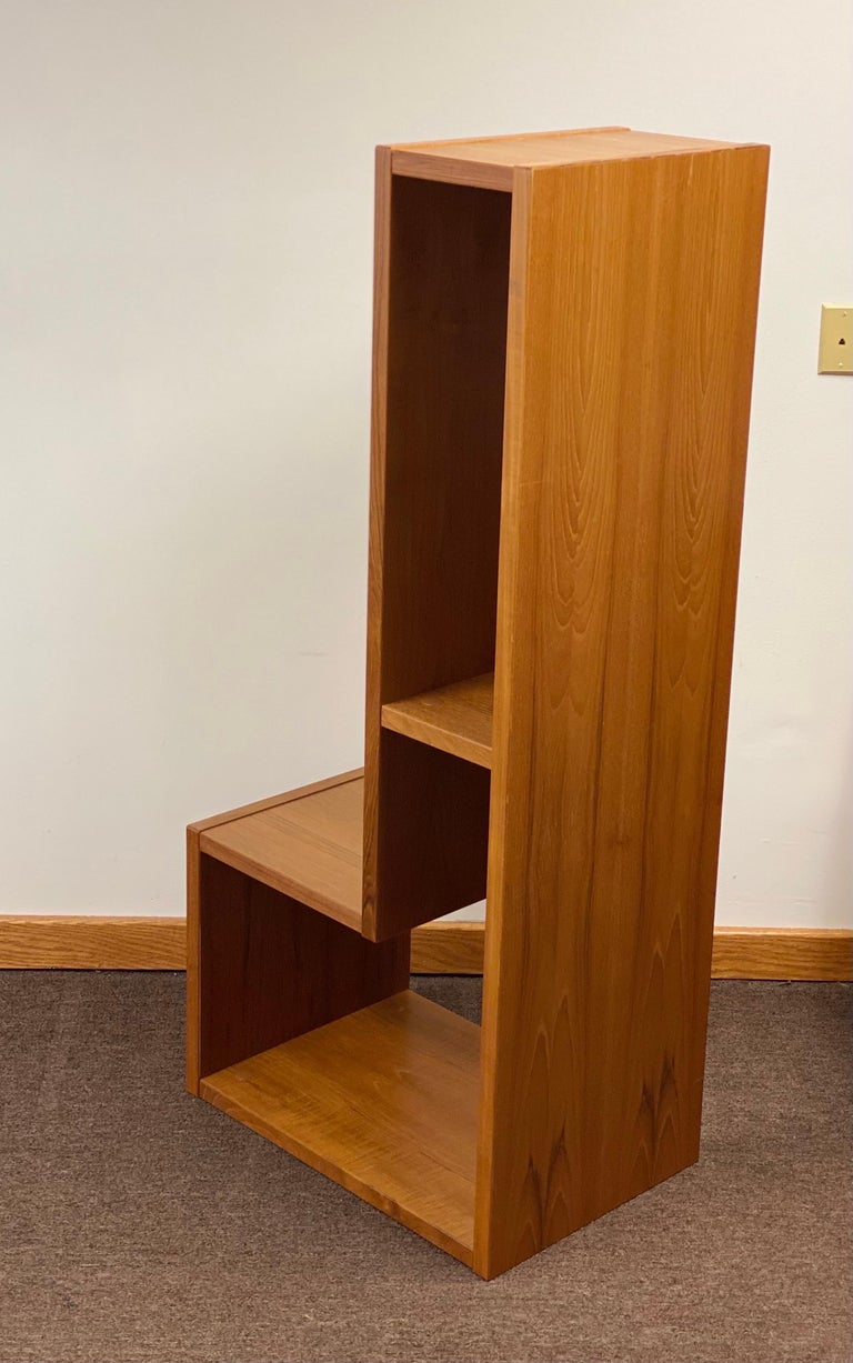 1960s Danish Modern Expandable Teak Bookcase, 2 Pieces For Sale at 1stDibs