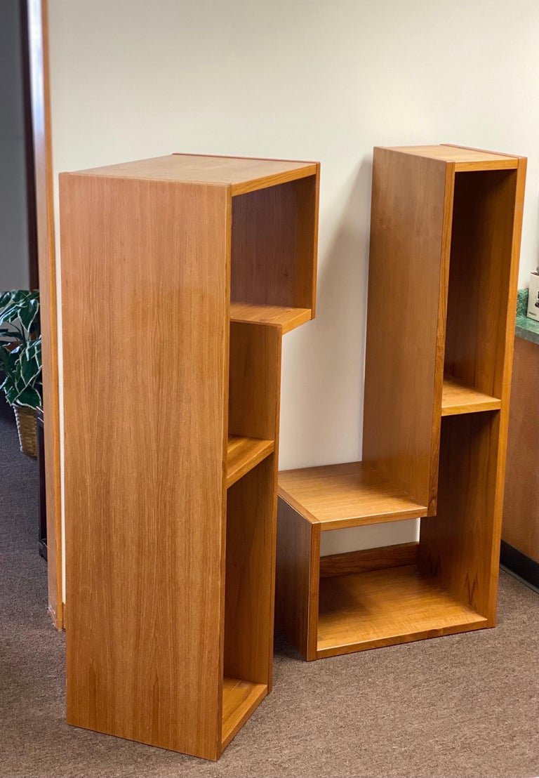 1960s Danish Modern Expandable Teak Bookcase, 2 Pieces For Sale at 1stDibs