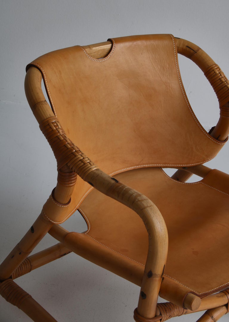 1960s Danish Modern "Manilla" Lounge Chairs in Bamboo, Rattan and ...