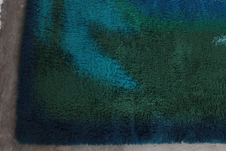 1960s Danish Modern Rya Shag Rug at 1stDibs