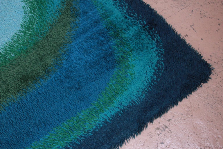1960s Danish Modern Rya Shag Rug at 1stDibs