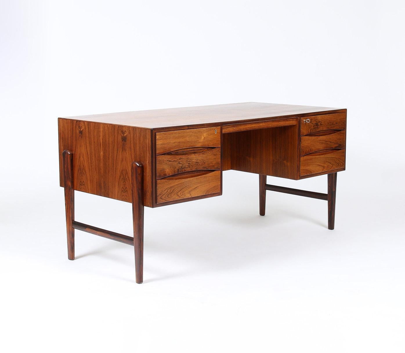 1960s Danish Rosewood Executive Desk by Christian Moller For Sale at ...