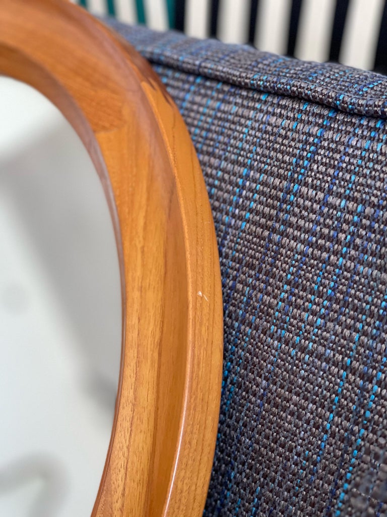 1960s Danish Round Teak Mirror by Pedersen and Hansen For Sale at 1stDibs