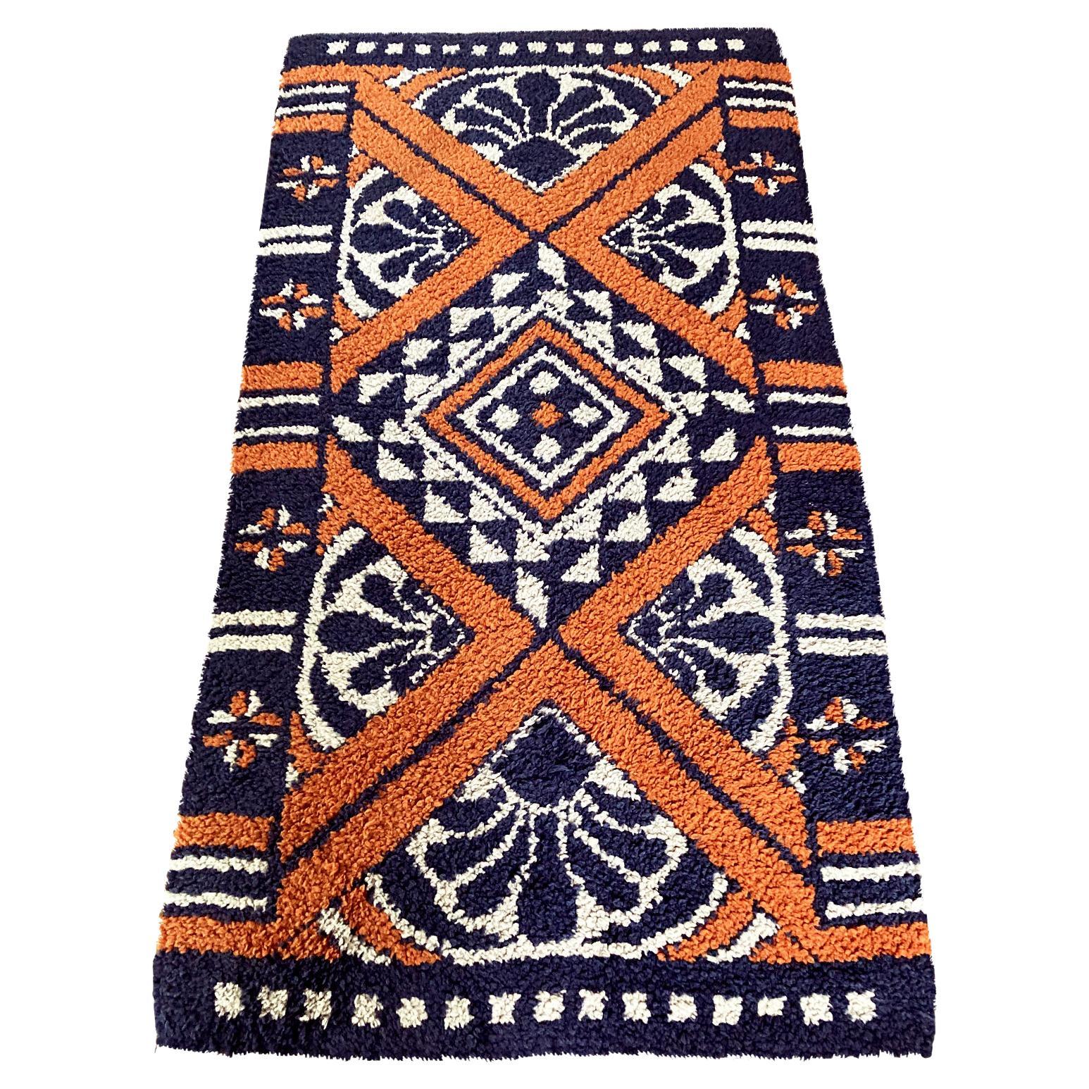 Vintage 1960 s Danish Modern Rya Rug At 1stDibs