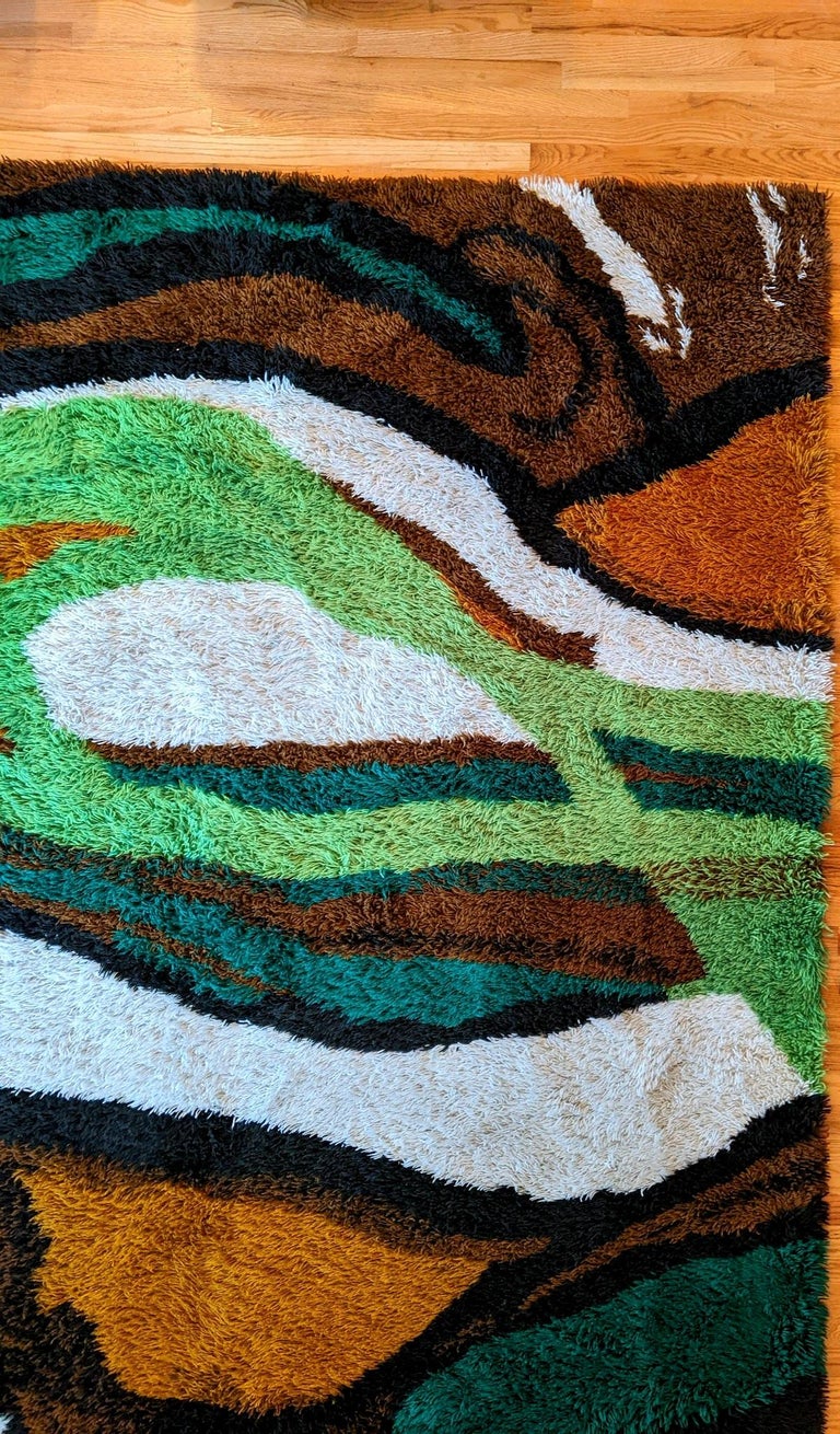 1960s Danish Scandinavian RYA Rug For Sale at 1stDibs