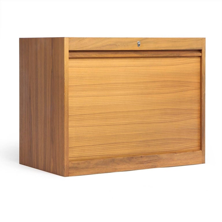 1960s Danish Tambour Door Storage Unit by Hans J. Wegner for Johannes ...