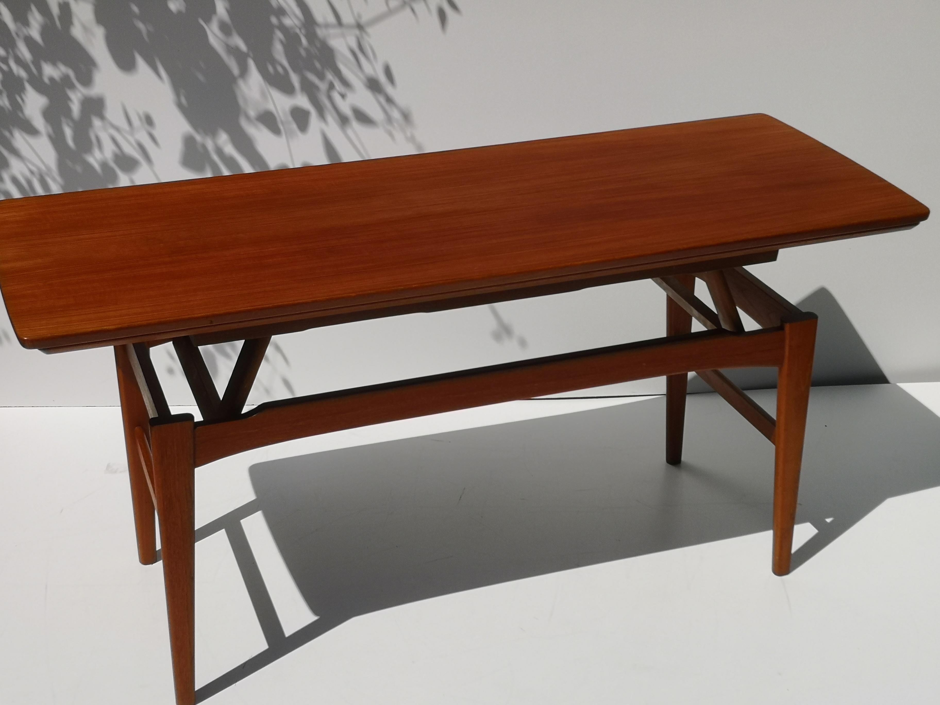 1960s Danish Teak Coffee / Dining Elevator Table at 1stDibs