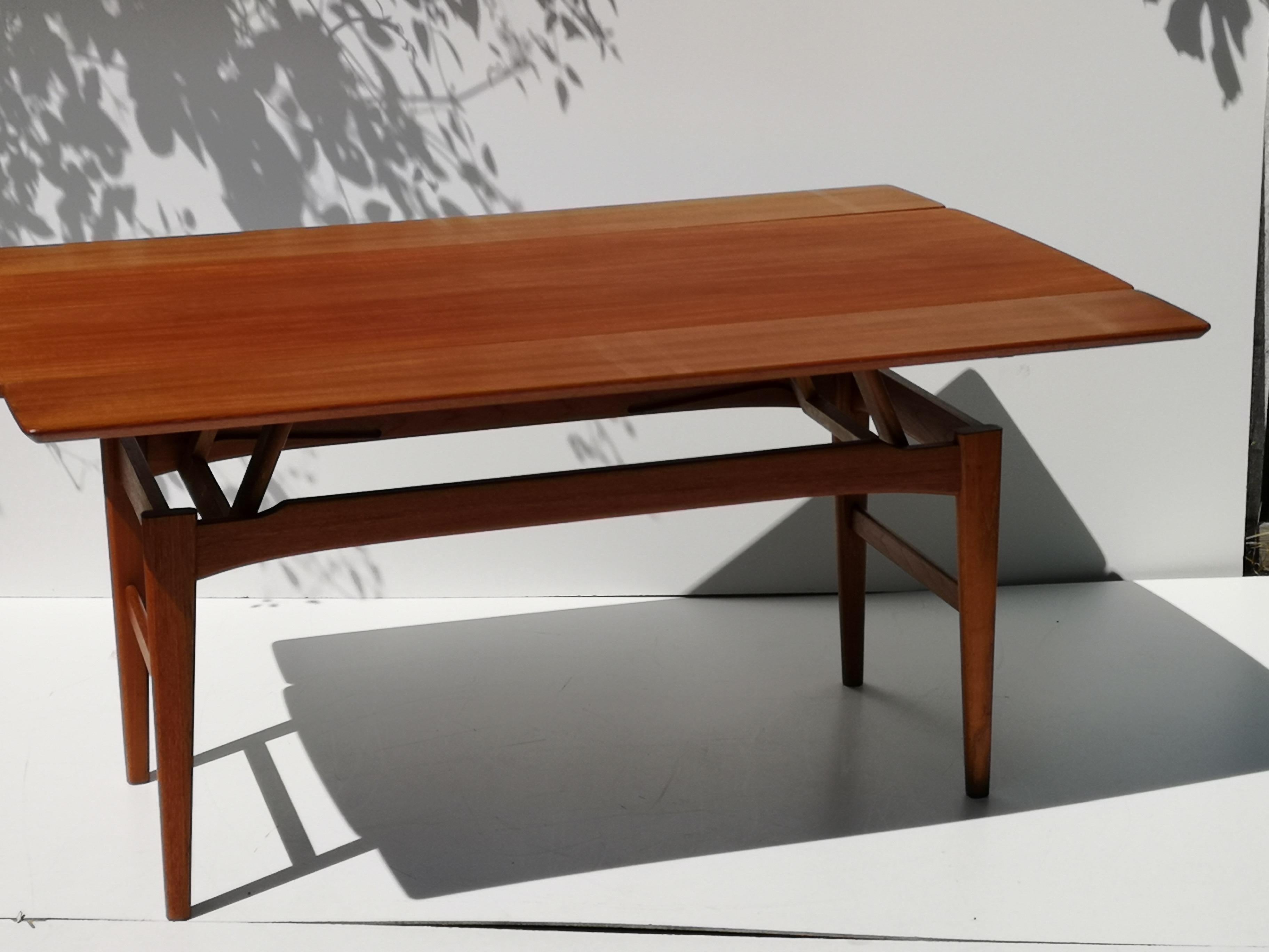 1960s Danish Teak Coffee / Dining Elevator Table at 1stDibs